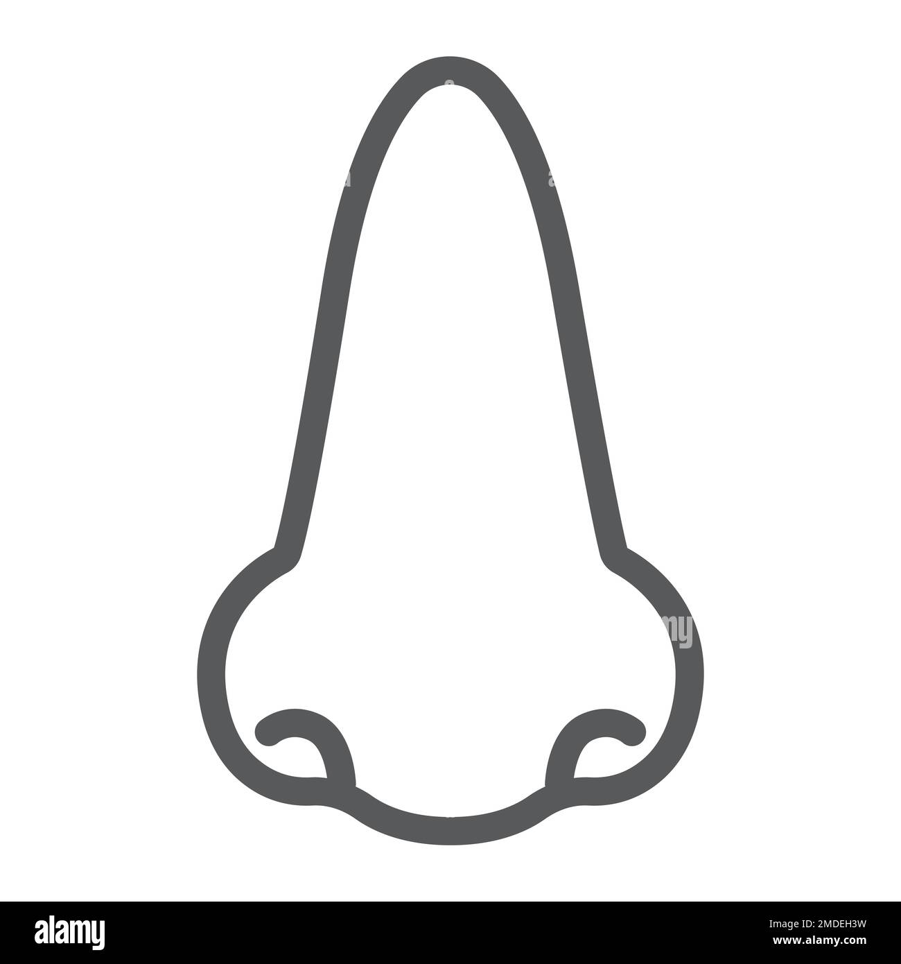 Nose line icon, anatomy and biology, rhinology sign, vector graphics, a ...