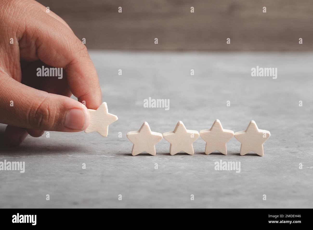 Hand picking stars.Customer experience, satisfaction survey, Evaluation ...