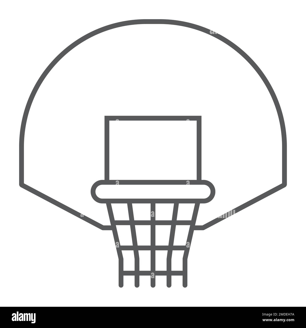 Basketball hoop thin line icon, game and sport, basket sign, vector ...