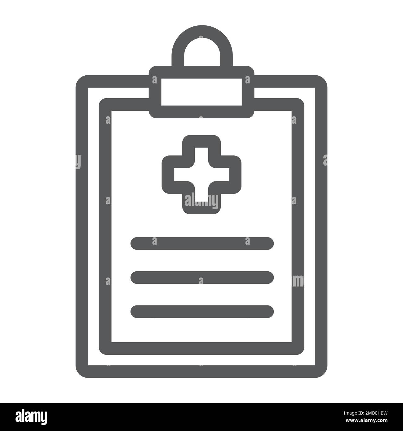 Medical record line icon, hospital and medicine, medical report sign ...