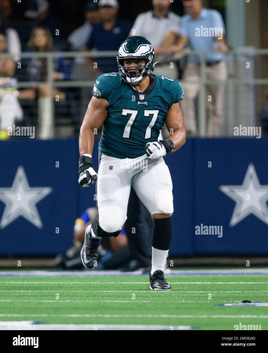Philadelphia Eagles offensive tackle Andre Dillard (77) blocks during ...
