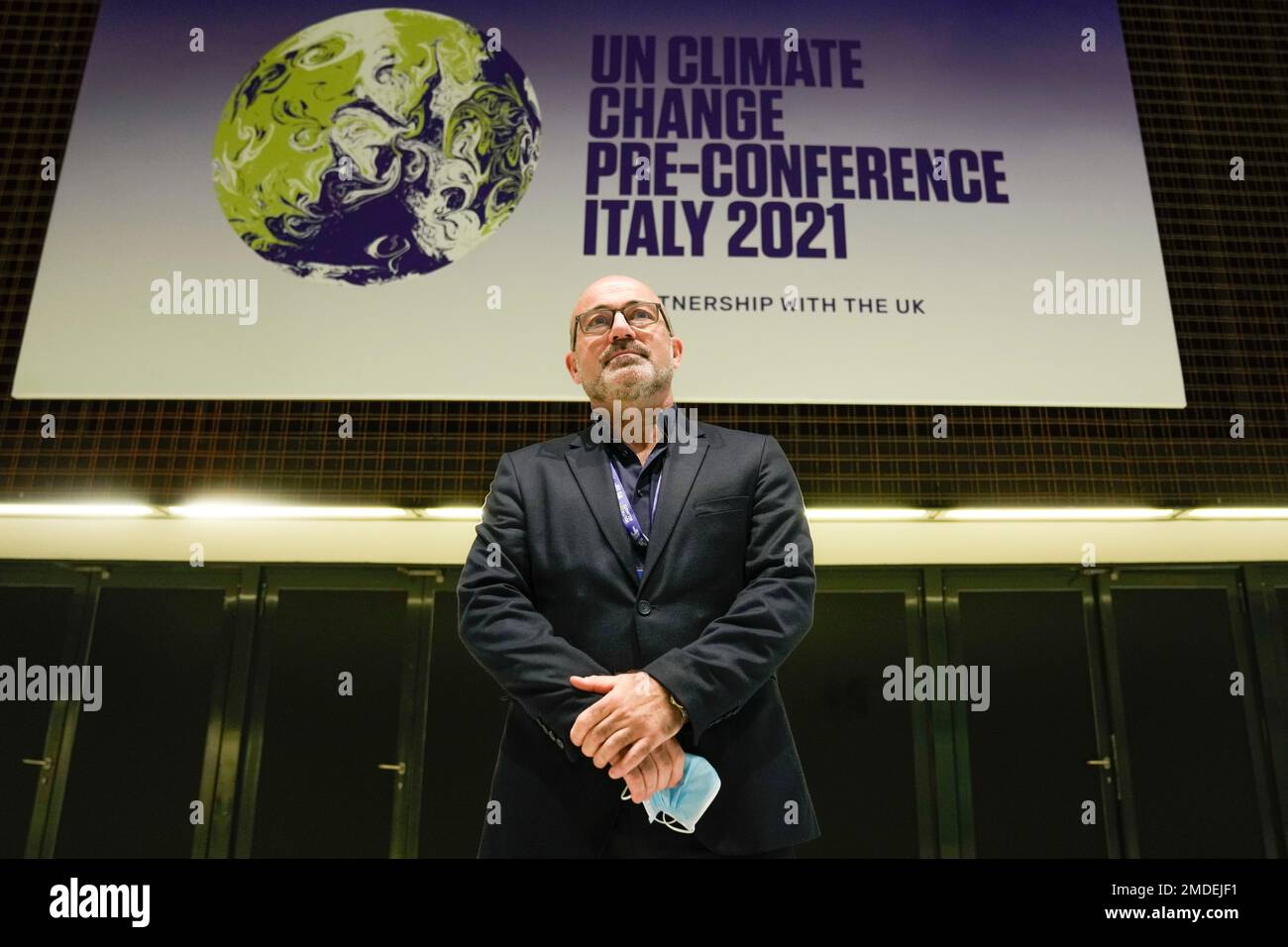 Italian Minister for Ecological Transition Roberto Cingolani poses for ...