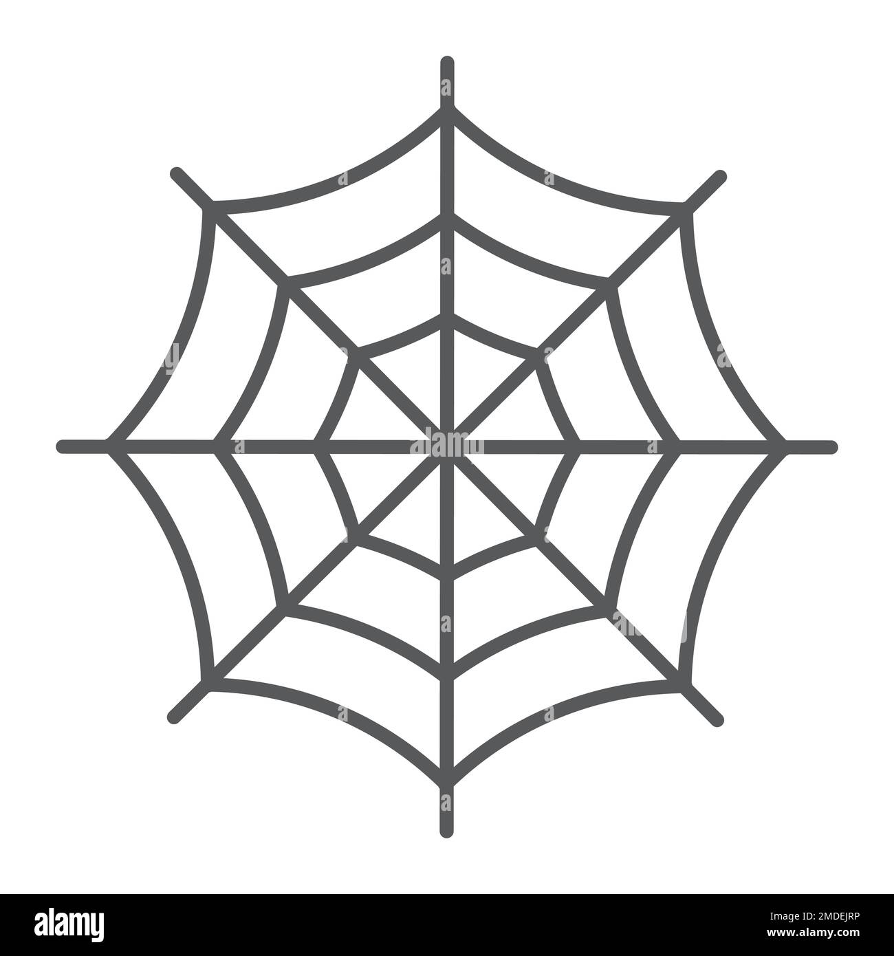 Spider web thin line icon, halloween and decoration, cobweb sign ...