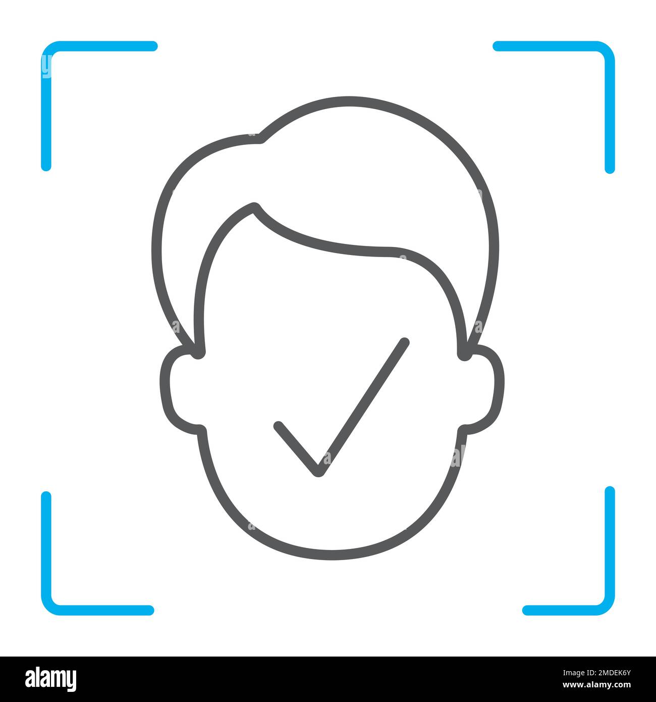 Face ID thin line icon, face recognition and face identification, face ...