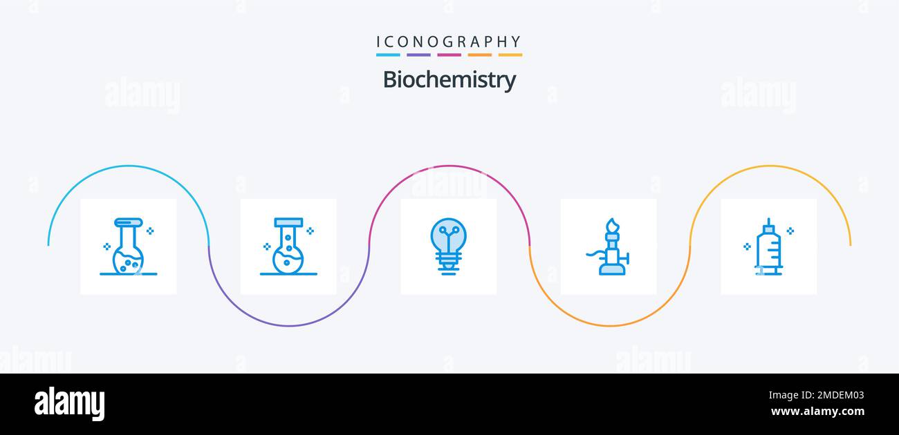 Biochemistry Blue 5 Icon Pack Including medicine. torch. lab. science ...