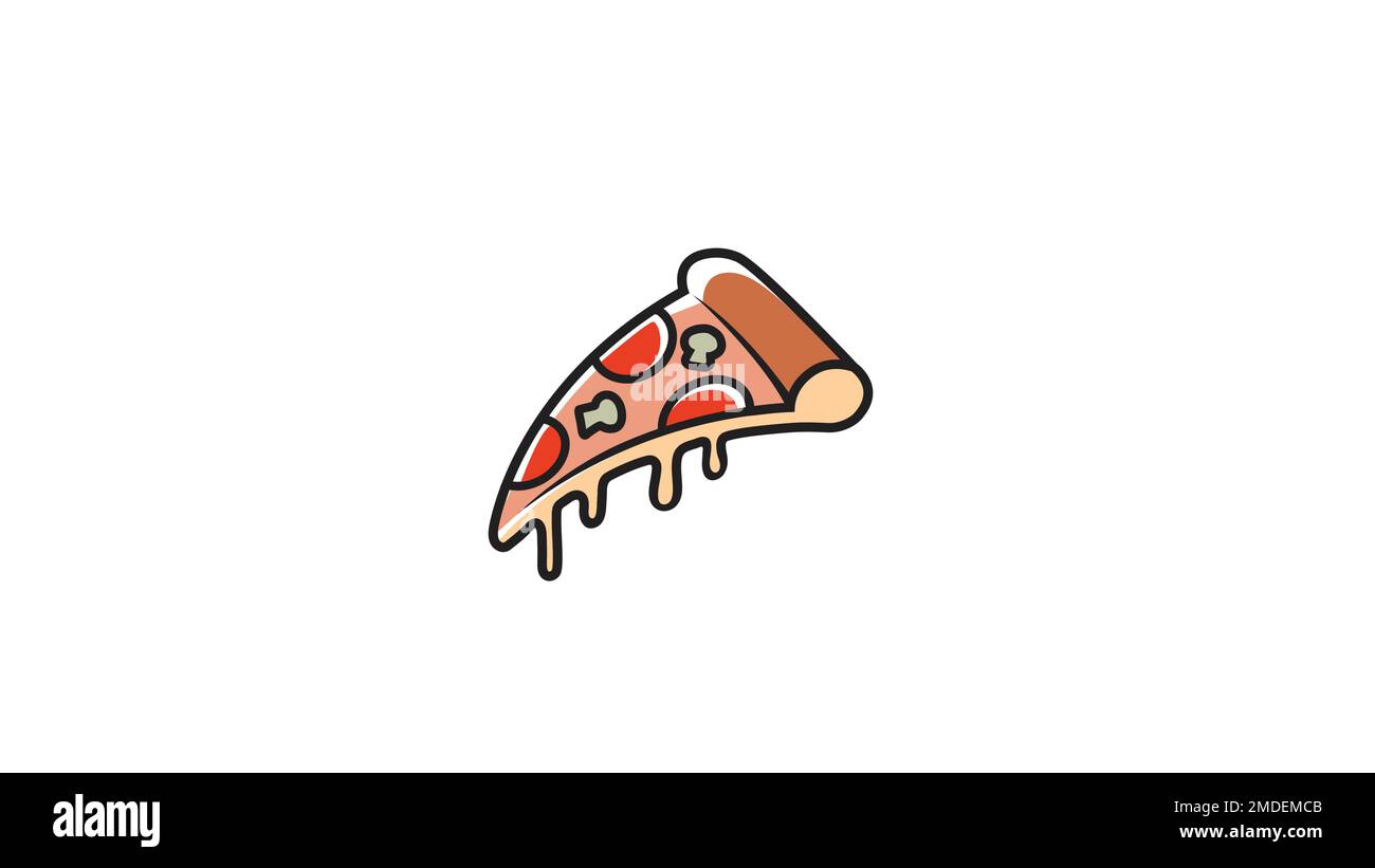 Creative Slice of Pizza Hot junk food Logo Vector Design Symbol Stock ...