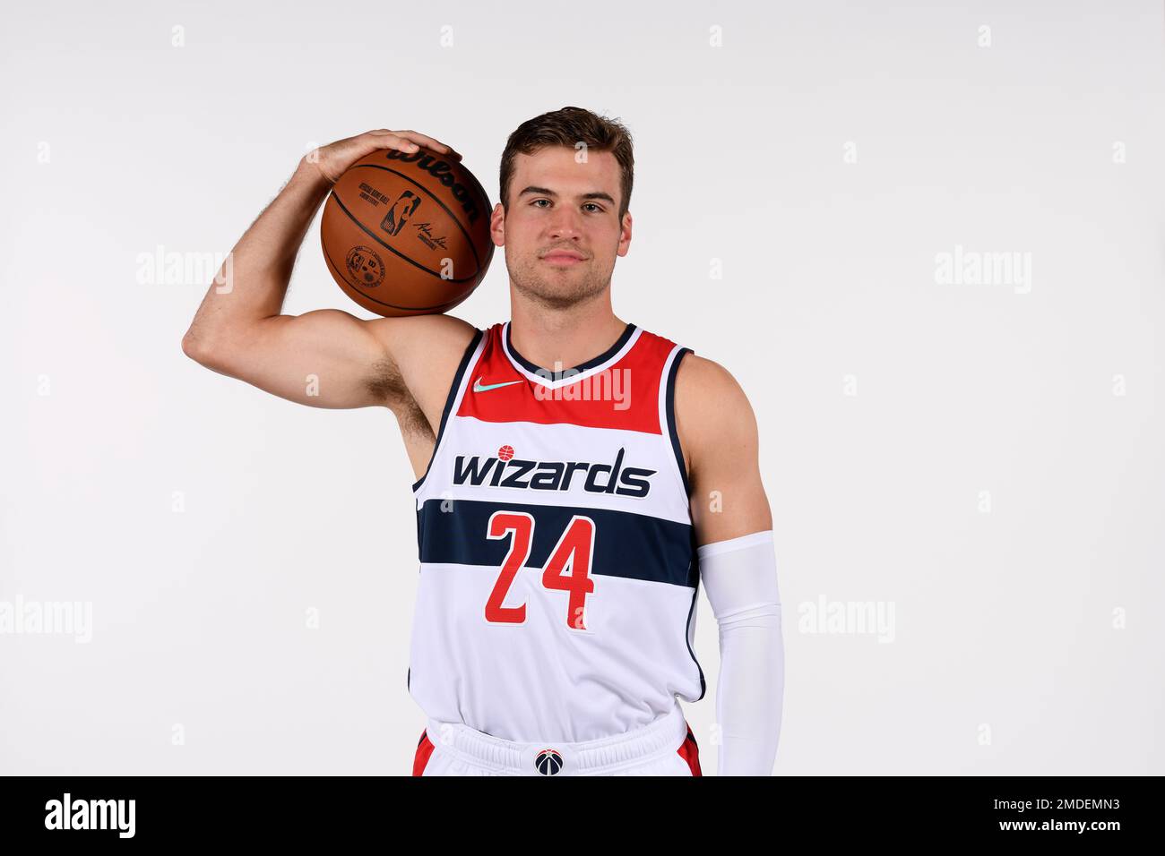 Washington Wizards forward Corey Kispert poses for a photograph during ...