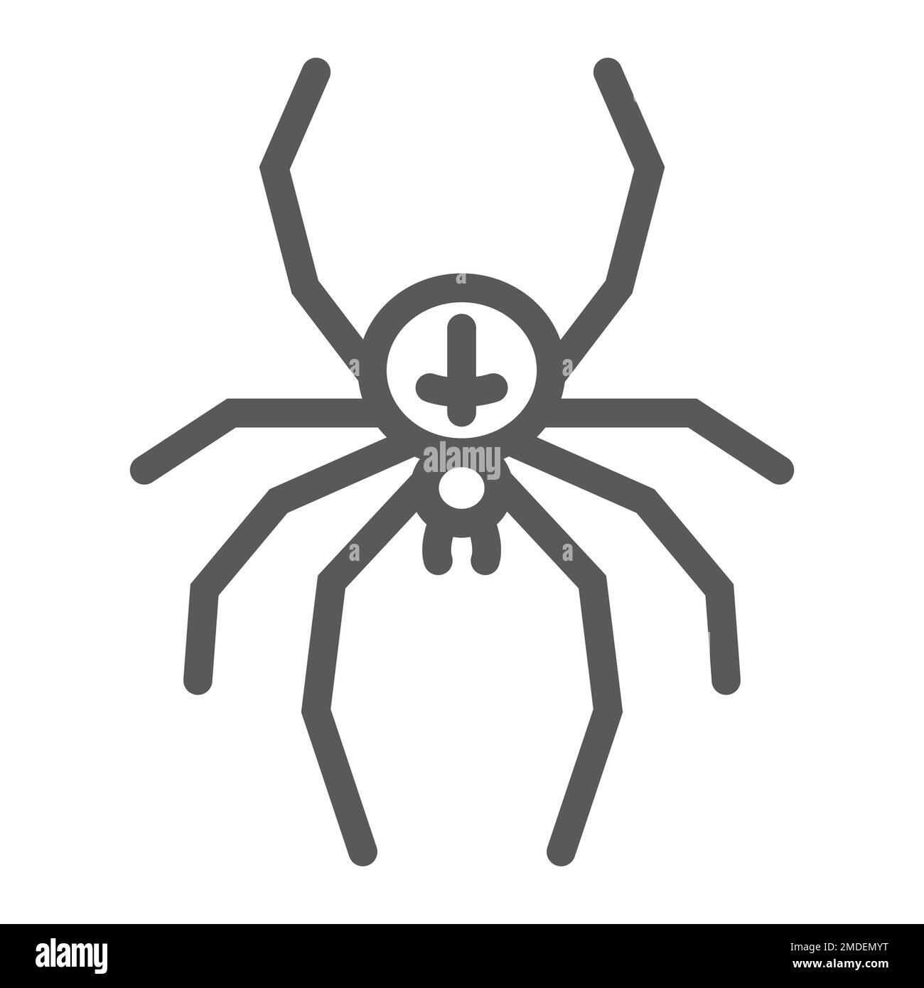 Spider line icon, animal and arachnid, halloween sign, vector graphics ...