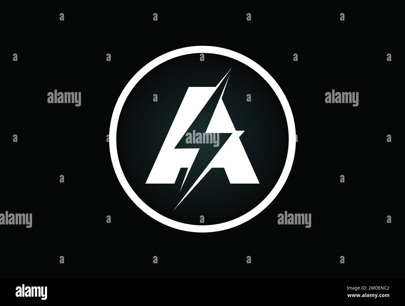 Initial A letter logo design with lighting thunder bolt. Electric bolt ...