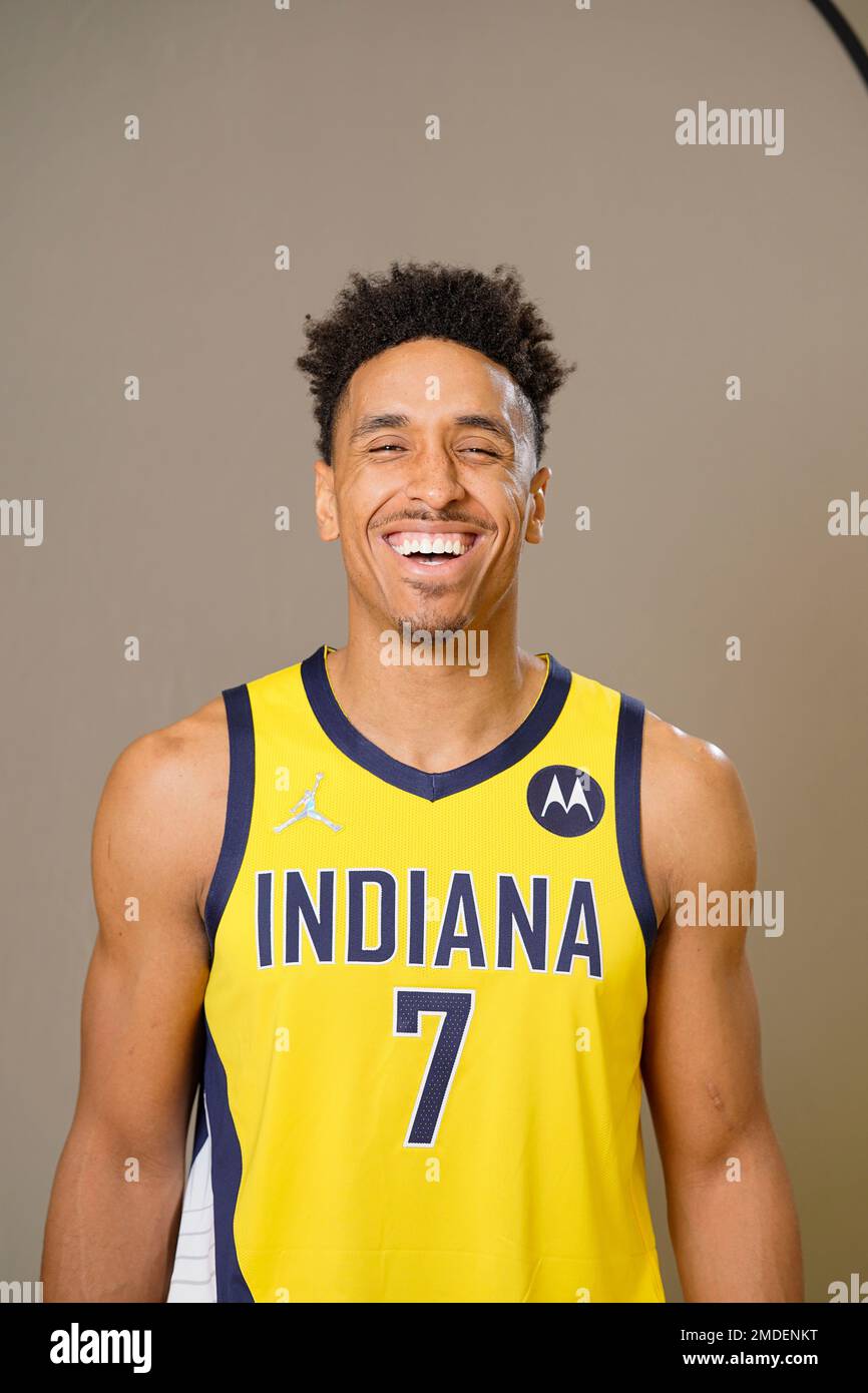 Indiana Pacers guard Malcolm Brogdon (7) poses for a portrait during ...