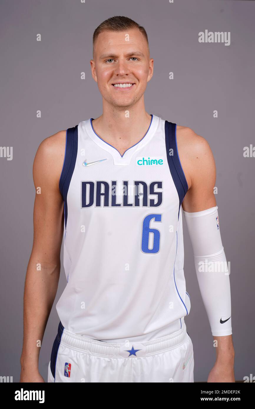 Dallas Mavericks center Kristaps Porzingis (6) poses during the NBA ...