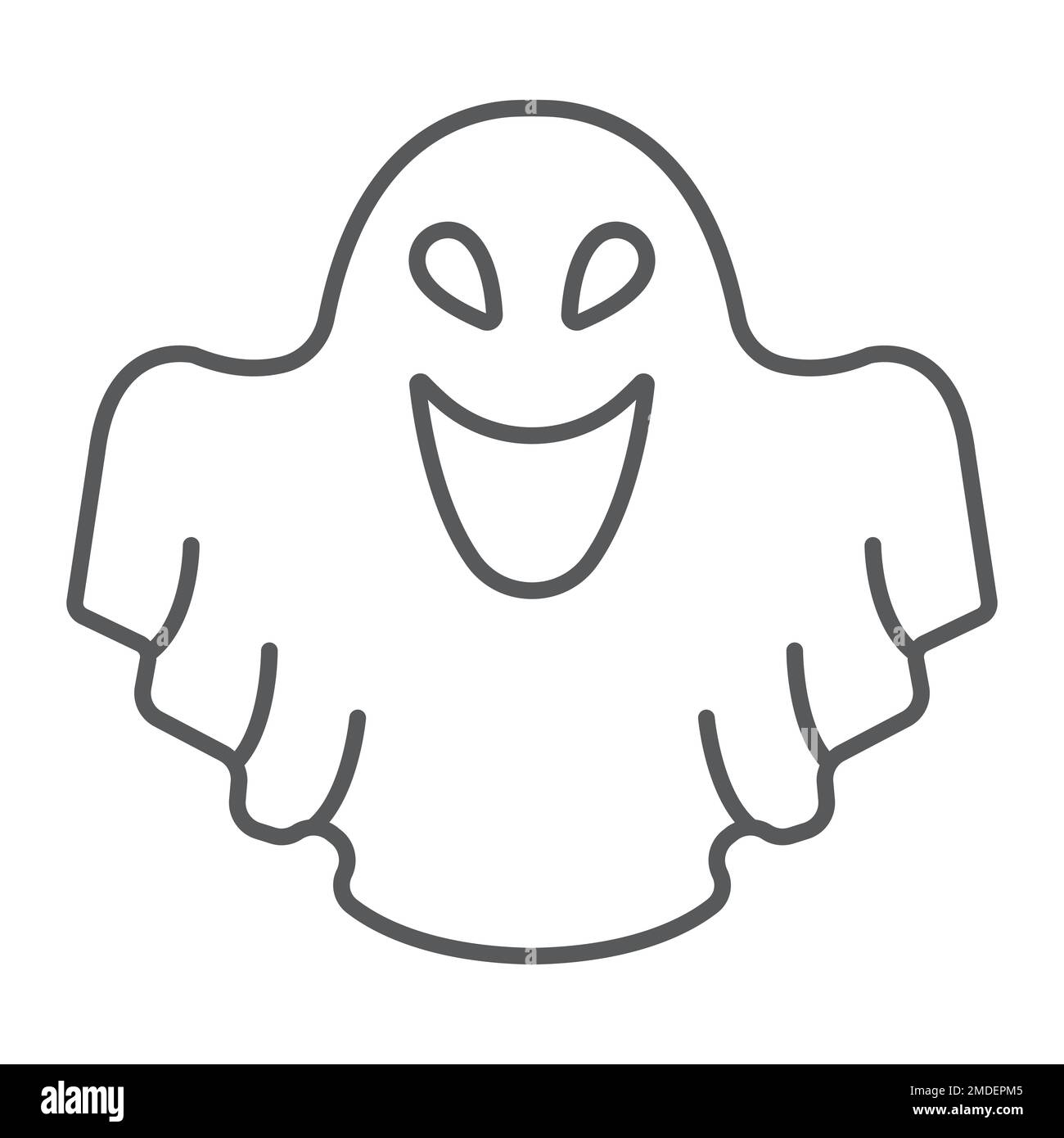 Ghost thin line icon, fear and halloween, poltergeist sign, vector ...