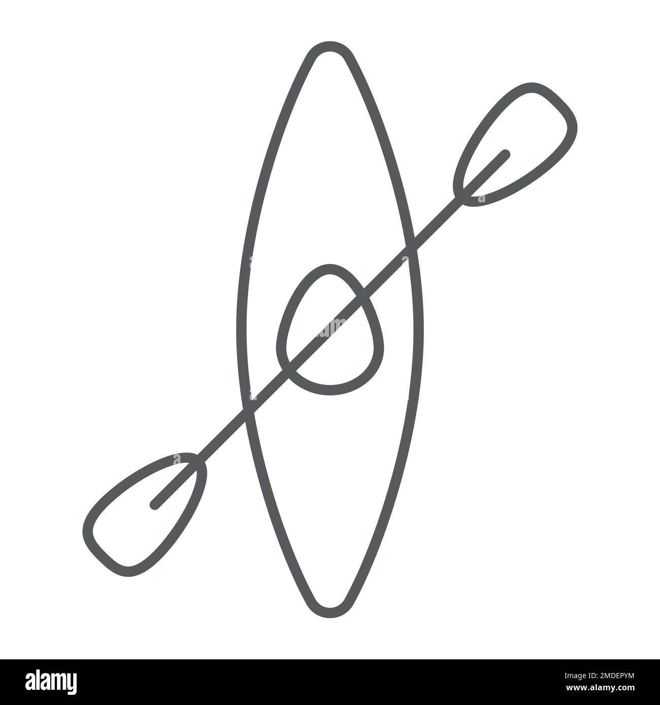 Kayak thin line icon, water and sport, river rafting sign, vector ...