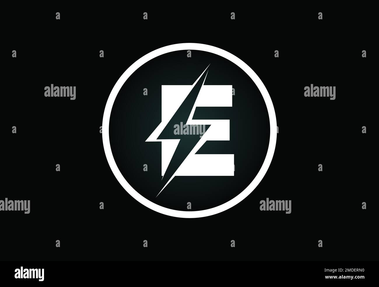 Initial E letter logo design with lighting thunder bolt. Electric bolt ...