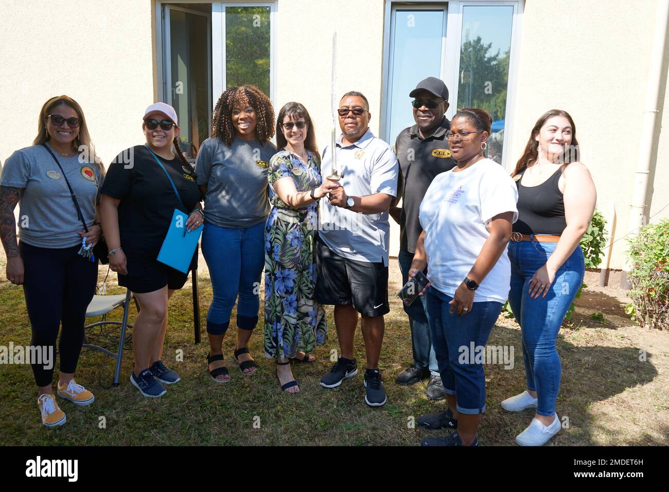 WIESBADEN, Germany – The birthday party organizing committee from left ...