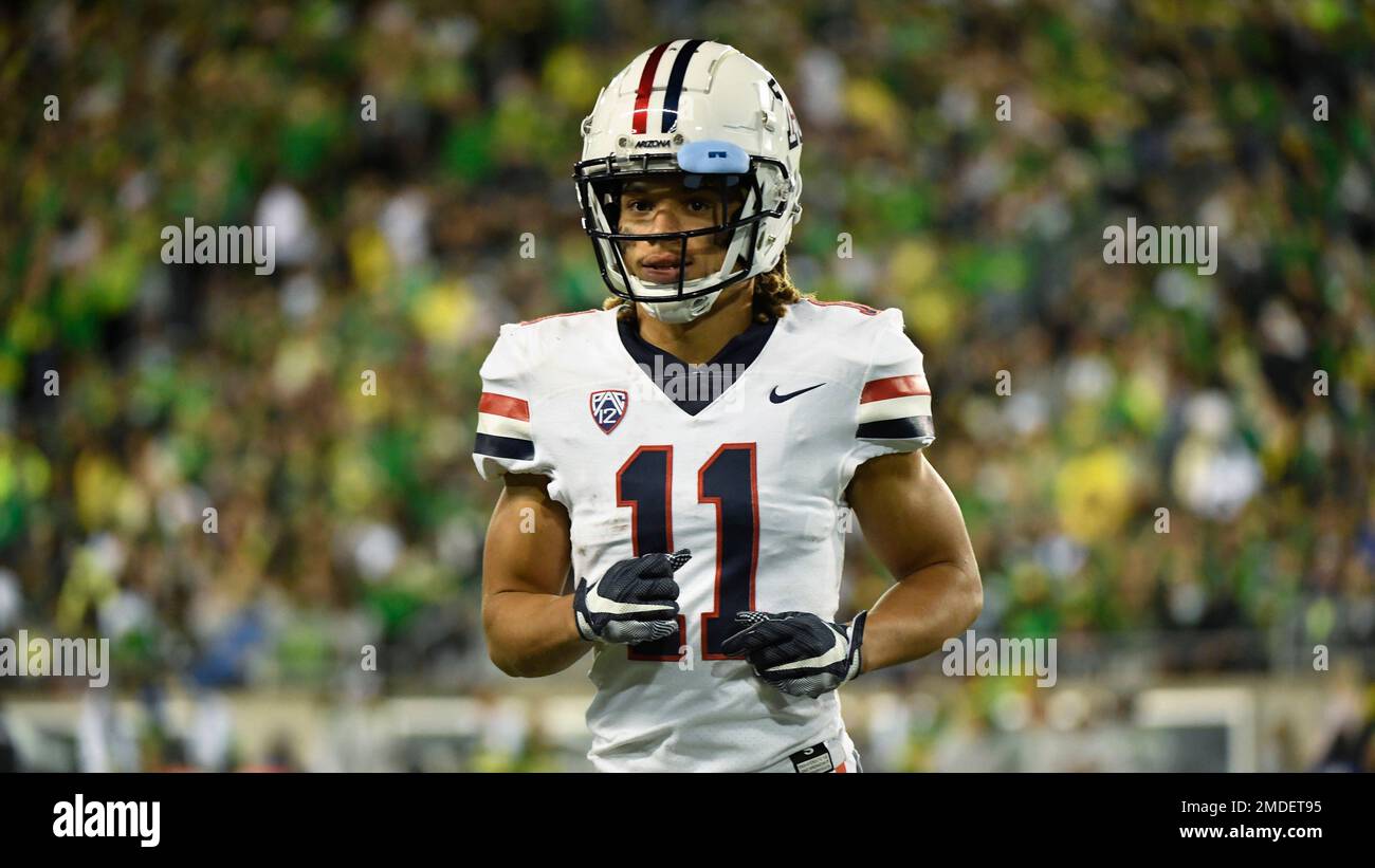 Arizona wide receiver Tayvian Cunningham (11) during the quarter of an ...