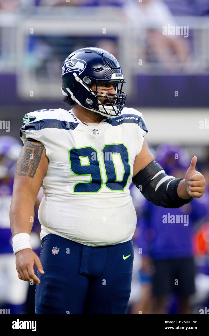 Seattle Seahawks nose tackle Bryan Mone (90) on the field during the ...