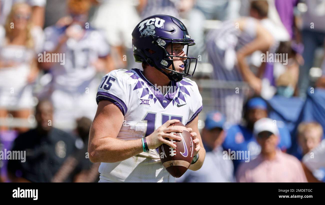 Tcu Quarterback Max Duggan 15 Looks To Throw Against Smu During The