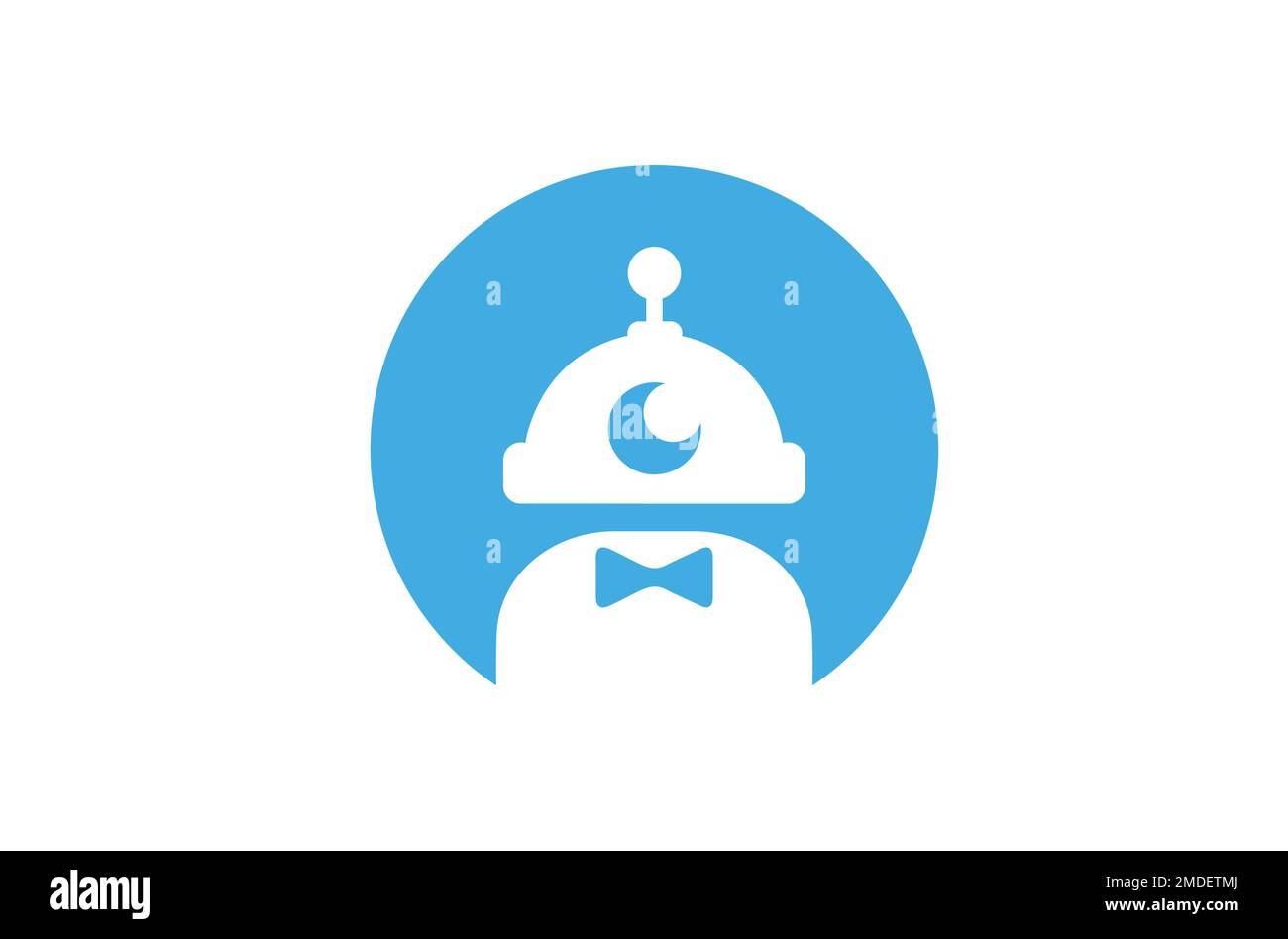 creative robot bot in blue circle logo vector design symbol ...