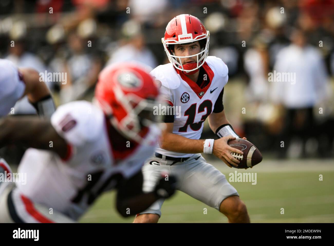 Georgia quarterback Stetson Bennett (13) plays against Vanderbilt ...