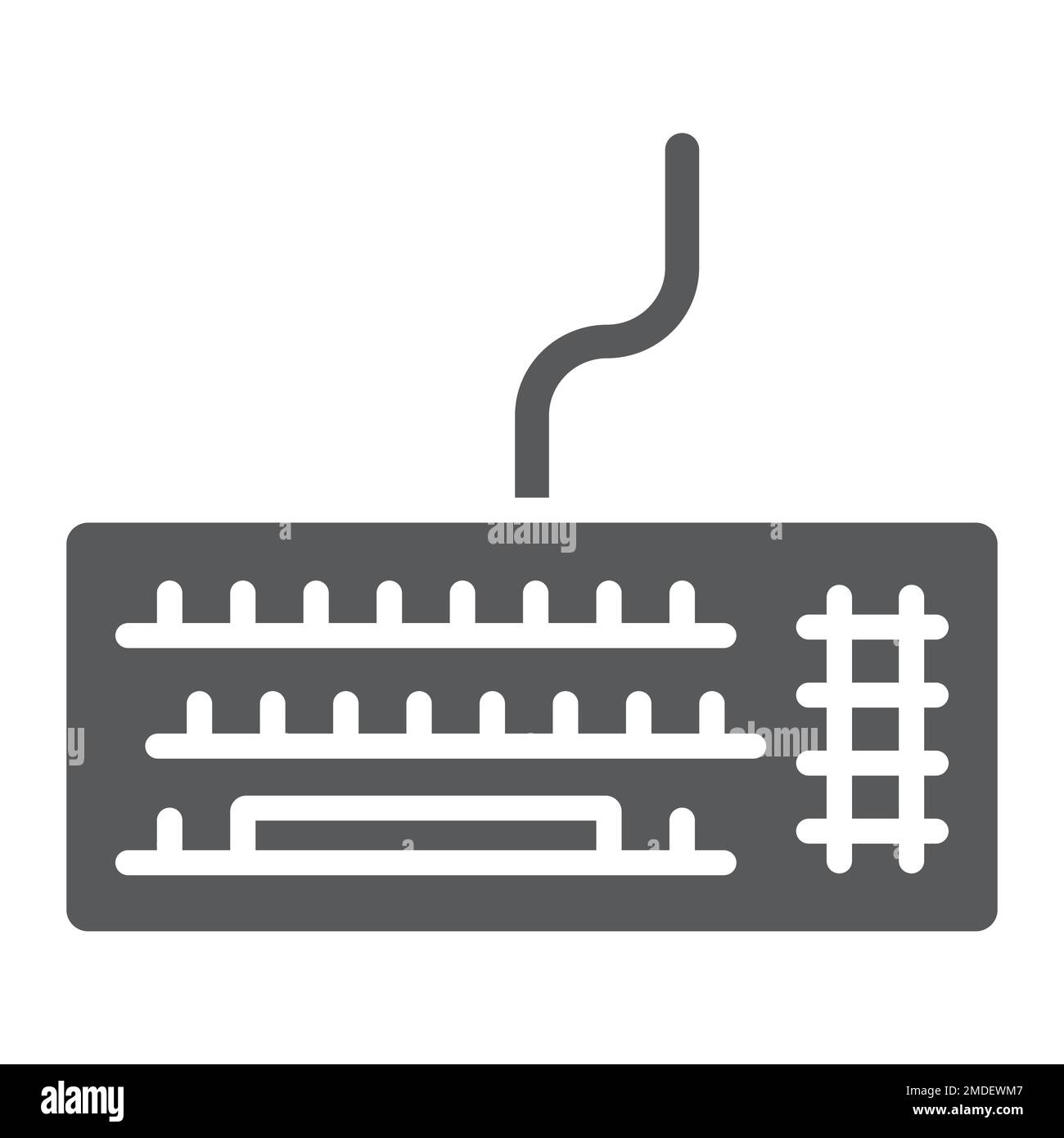 Keyboard glyph icon, electronic and device, keypad sign, vector graphics, a solid pattern on a ...