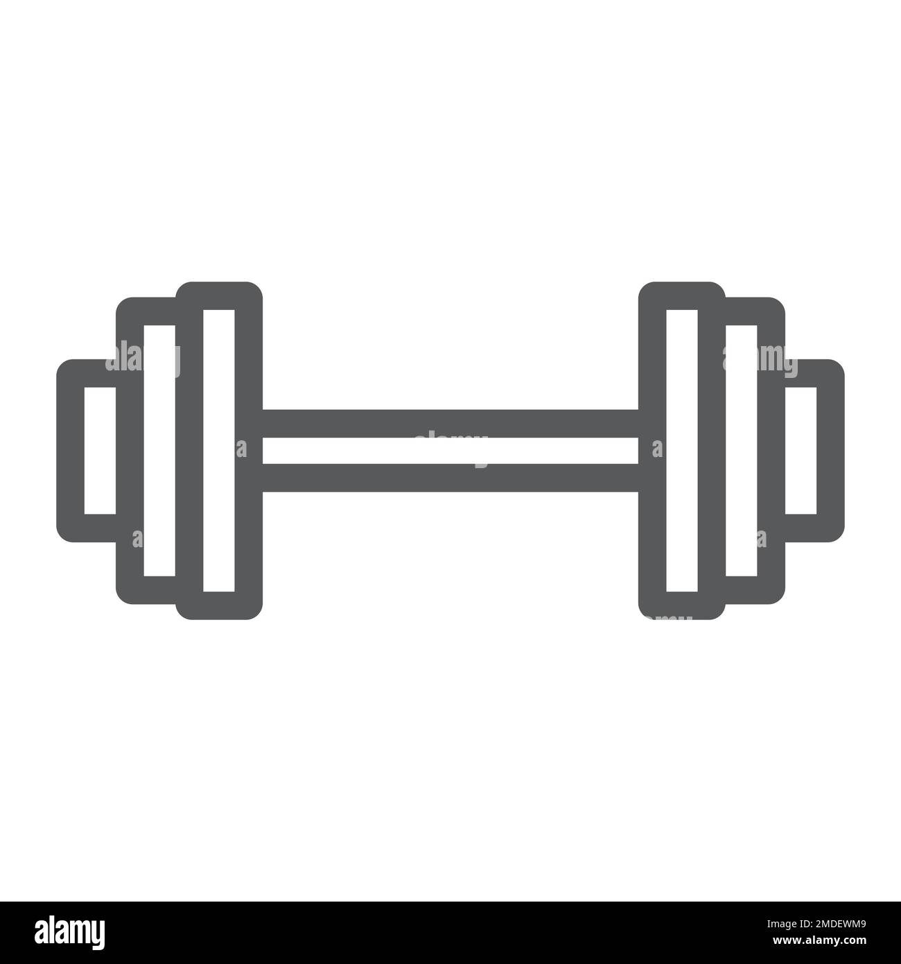 Weightlifting line icon, gym and sport, barbell sign, vector graphics, a linear pattern on a ...