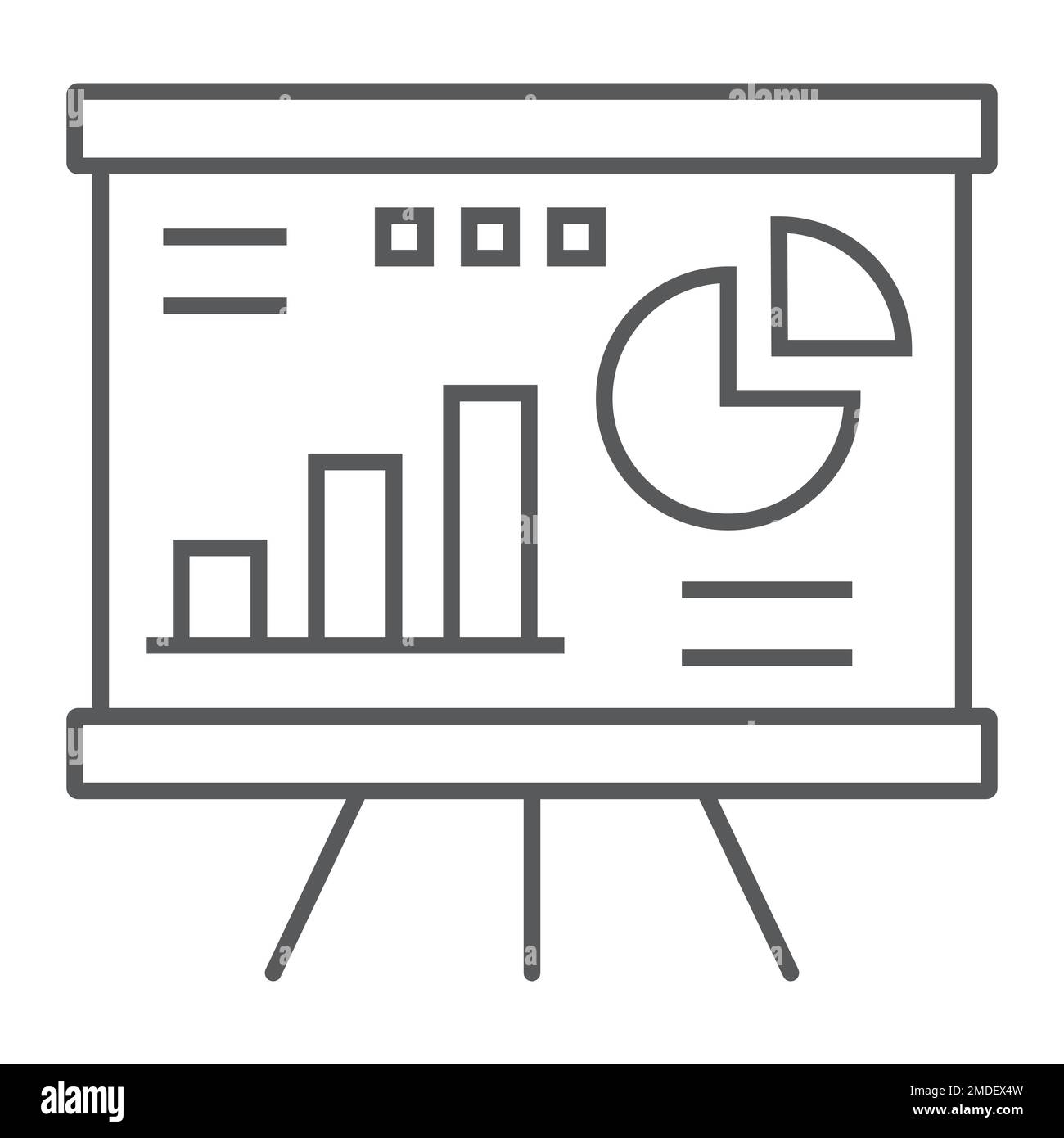 Financial analysis thin line icon, finance and banking, diagram sign, vector graphics, a linear ...