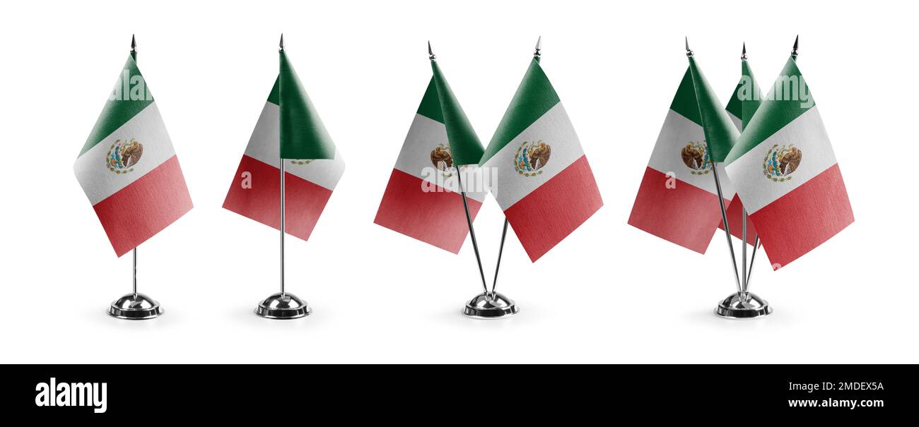 Small national flags of the Mexico on a white background Stock Photo ...