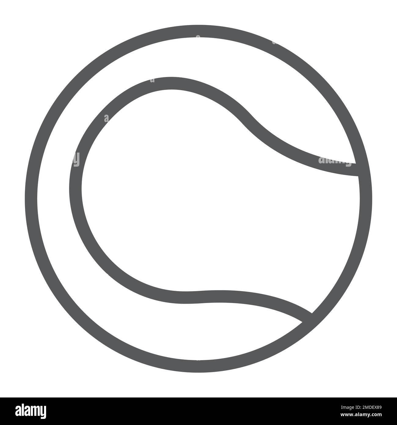 Tennis ball line icon, game and sport, ball sign, vector graphics, a ...