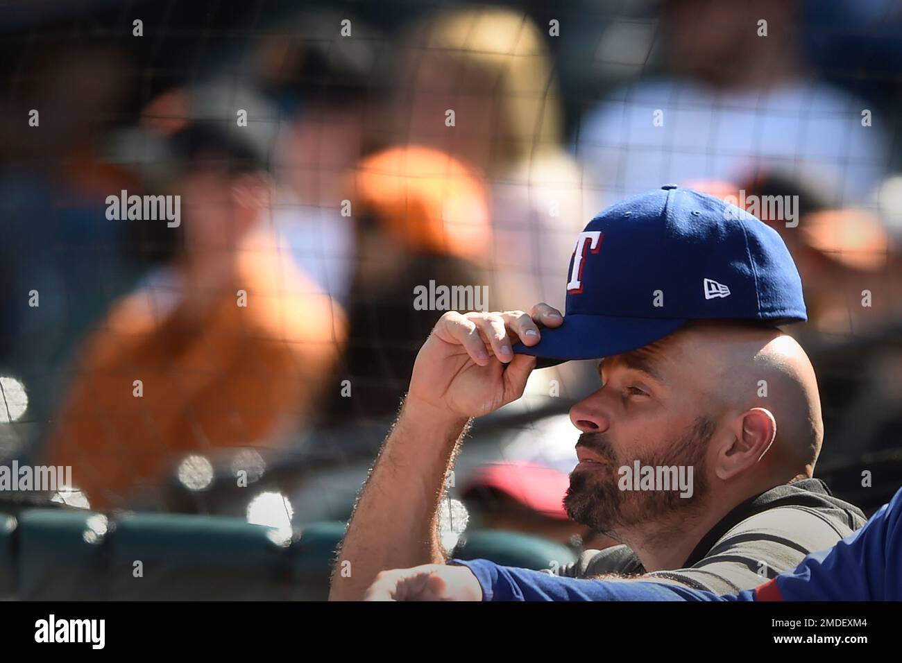 Texas Rangers manager Chris Woodward in a baseball game Sunday, Sept ...