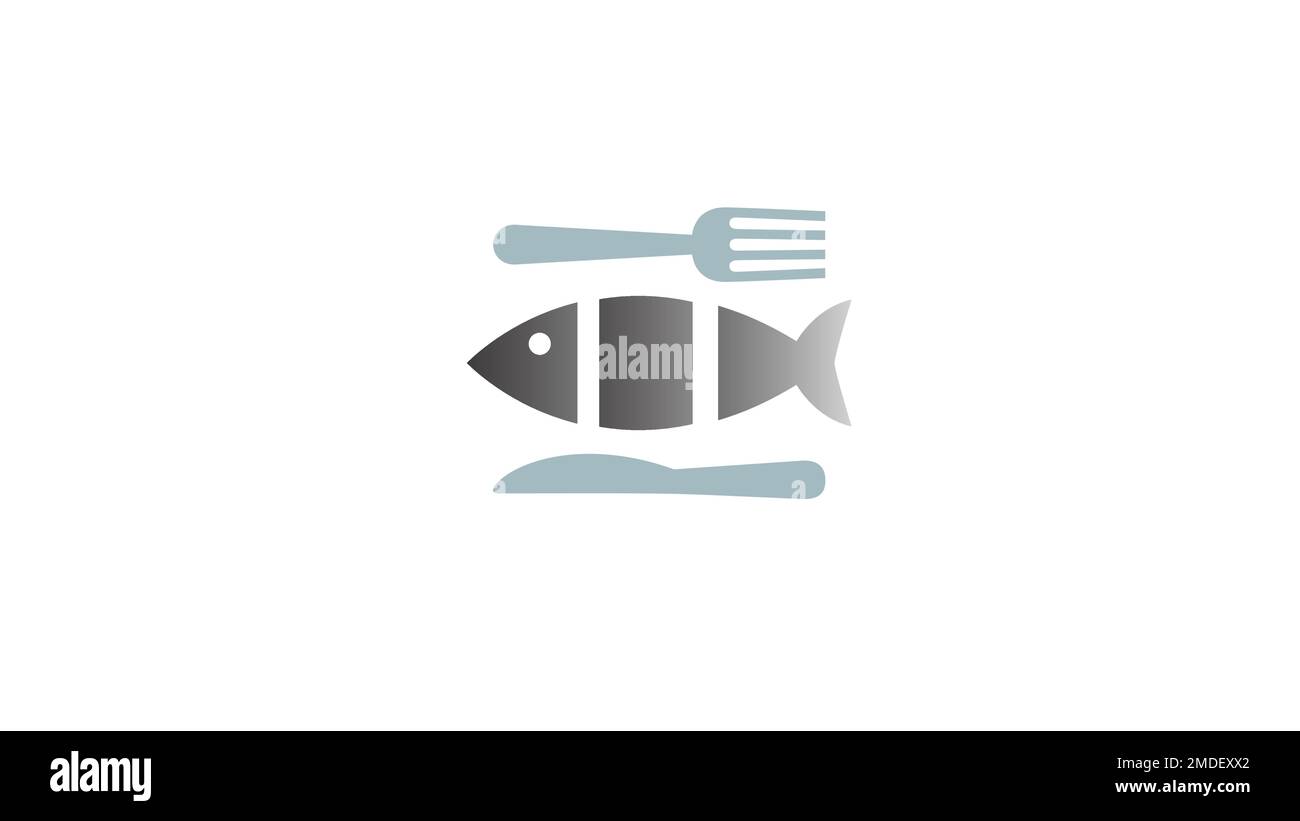 Creative Fish Fork Knife Logo Vector Design Stock Vector Image & Art ...