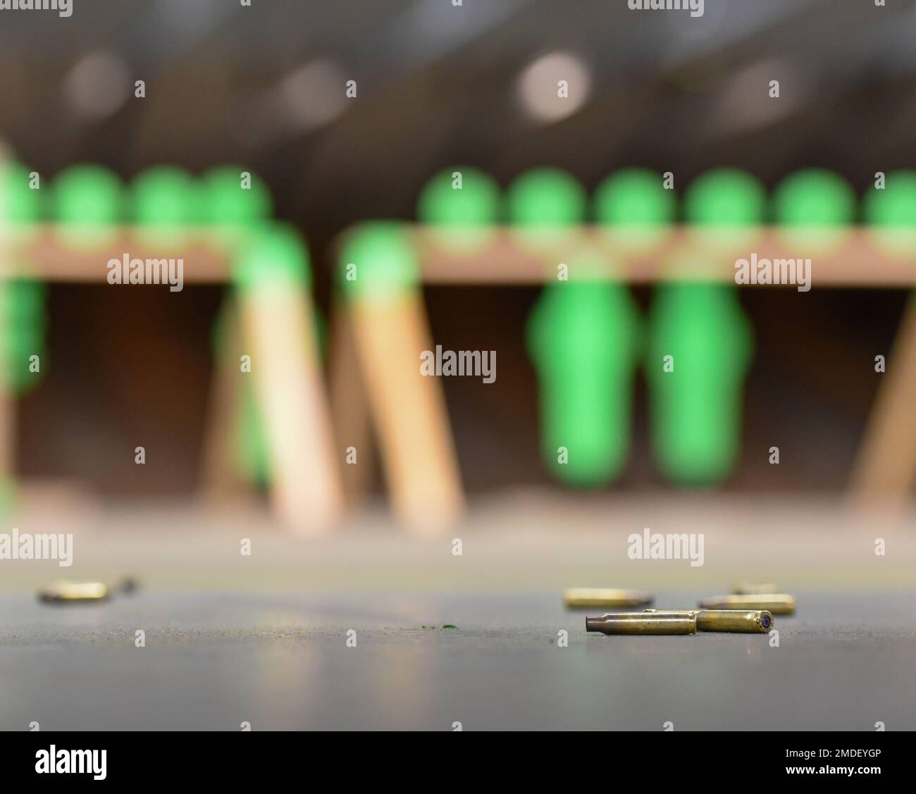 M4 carbine shells lay on the floor of the indoor range at Wright ...