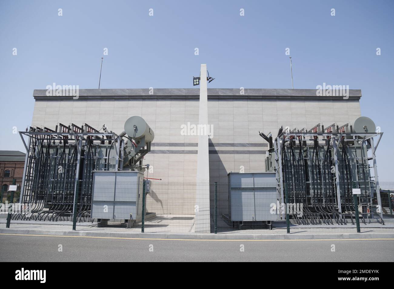 An aerial view of electrical substation building Stock Photo - Alamy