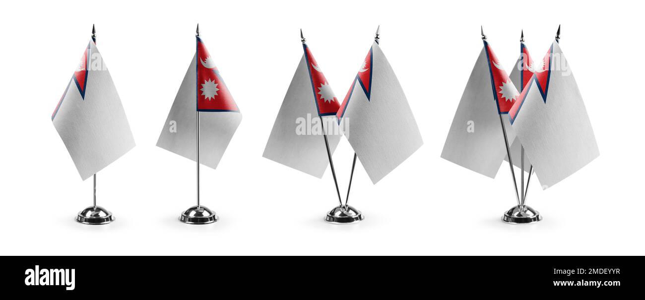 Small national flags of the Nepal on a white background Stock Photo - Alamy