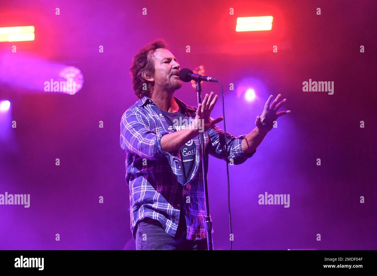 Eddie Vedder of Pearl Jam performs during the 2021 Ohana Festival on ...