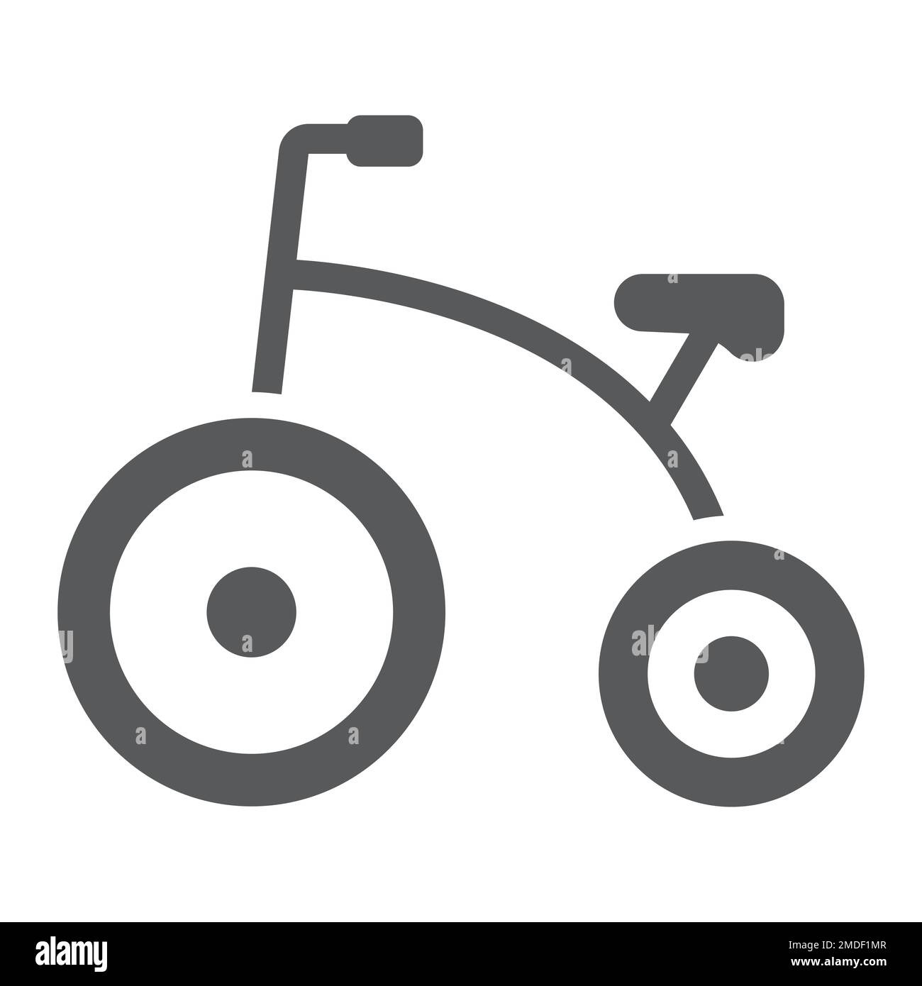 Tricycle glyph icon, bicycle and child, bike sign, vector graphics, a ...