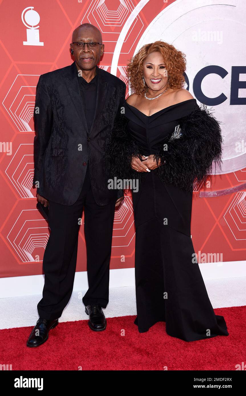 Alton Allison, left, and Darlene Love arrive at the 74th annual Tony ...