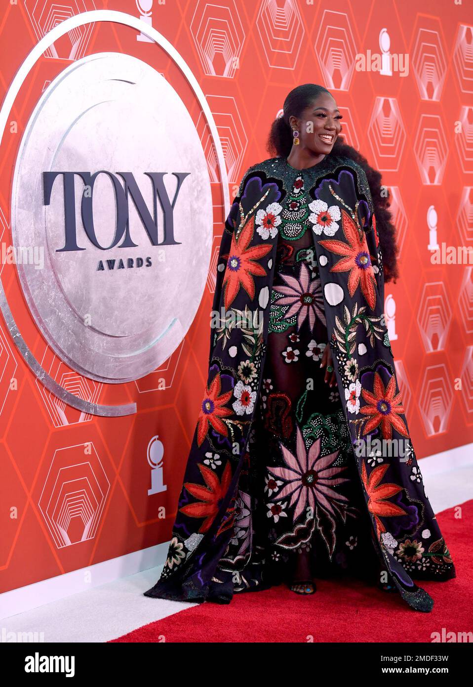 Amber Iman arrives at the 74th annual Tony Awards at Winter Garden ...