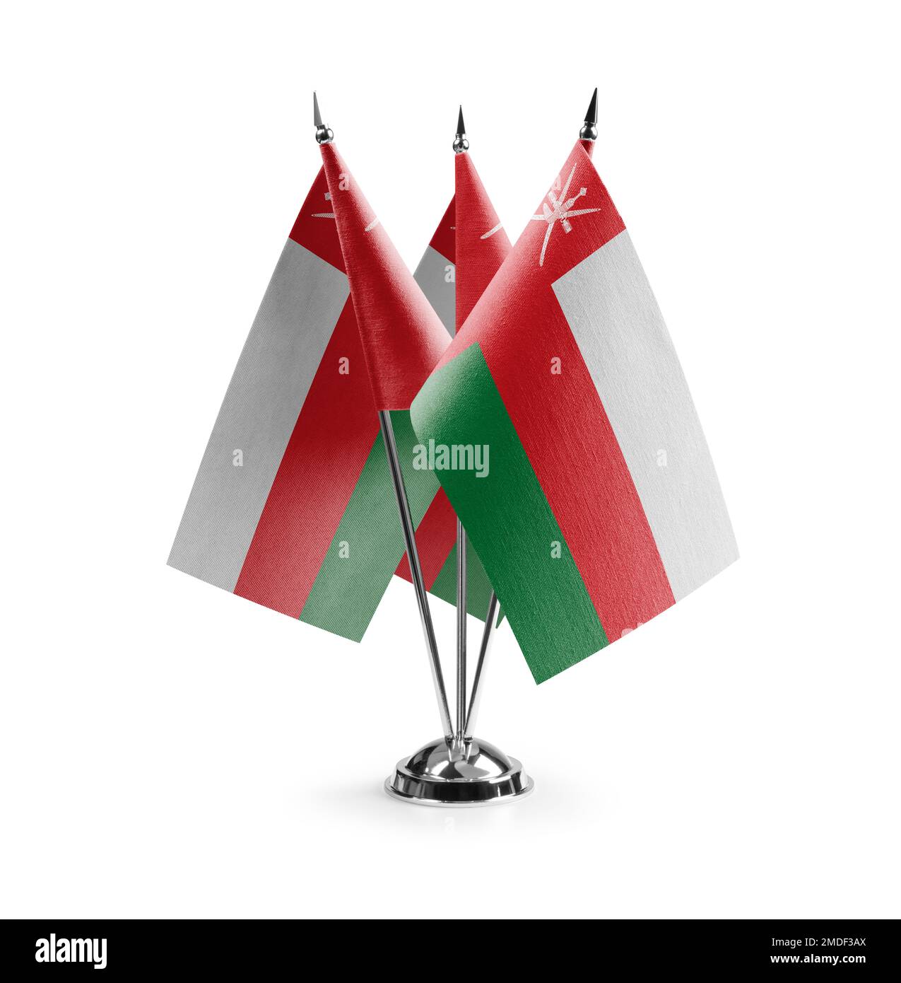 Small national flags of the Oman on a white background Stock Photo - Alamy