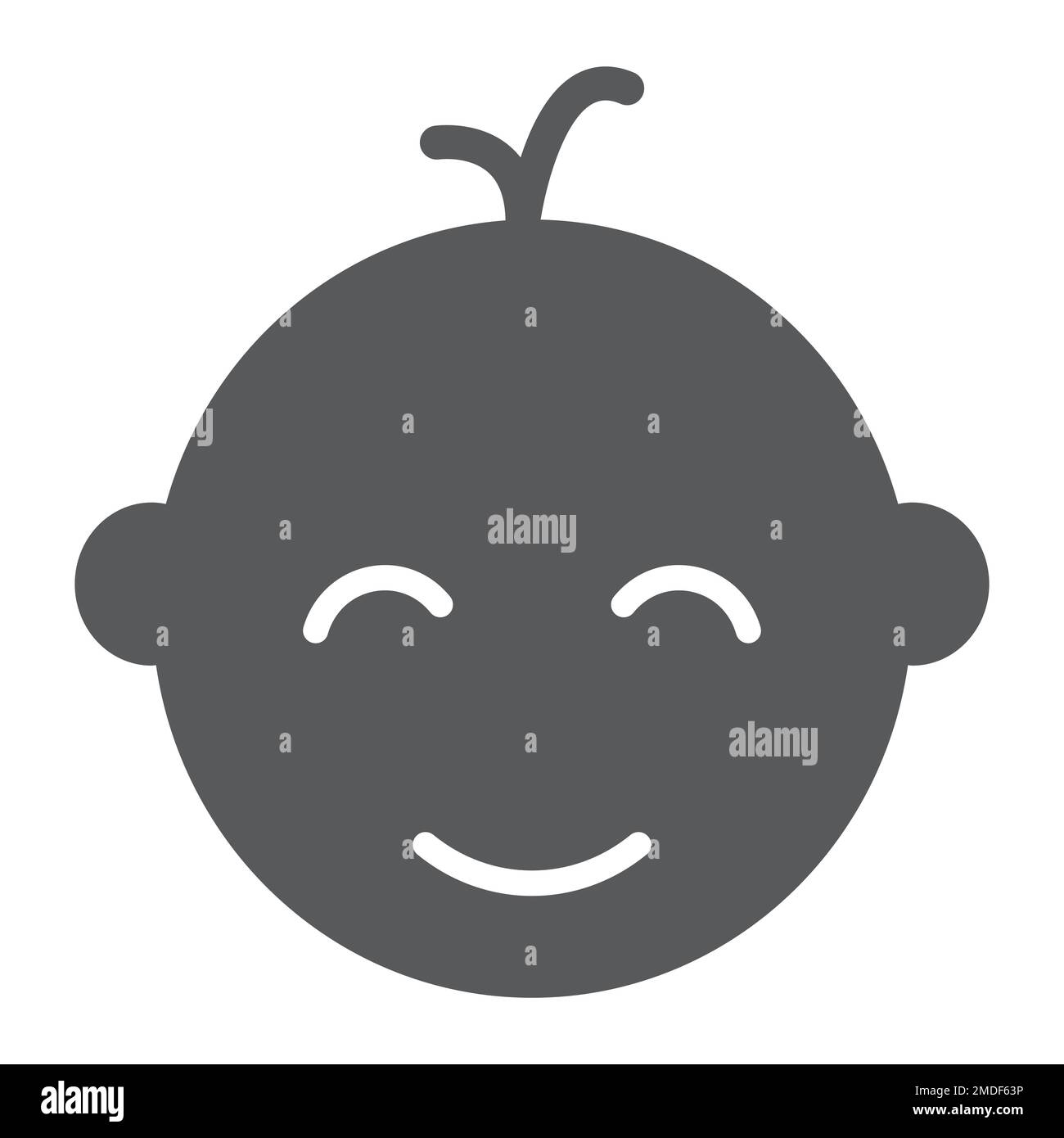 Baby boy solid icon, baby and child, face sign, vector graphics, a ...