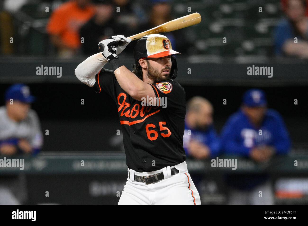Baltimore Orioles' Ryan McKenna bats during a baseball game against the ...