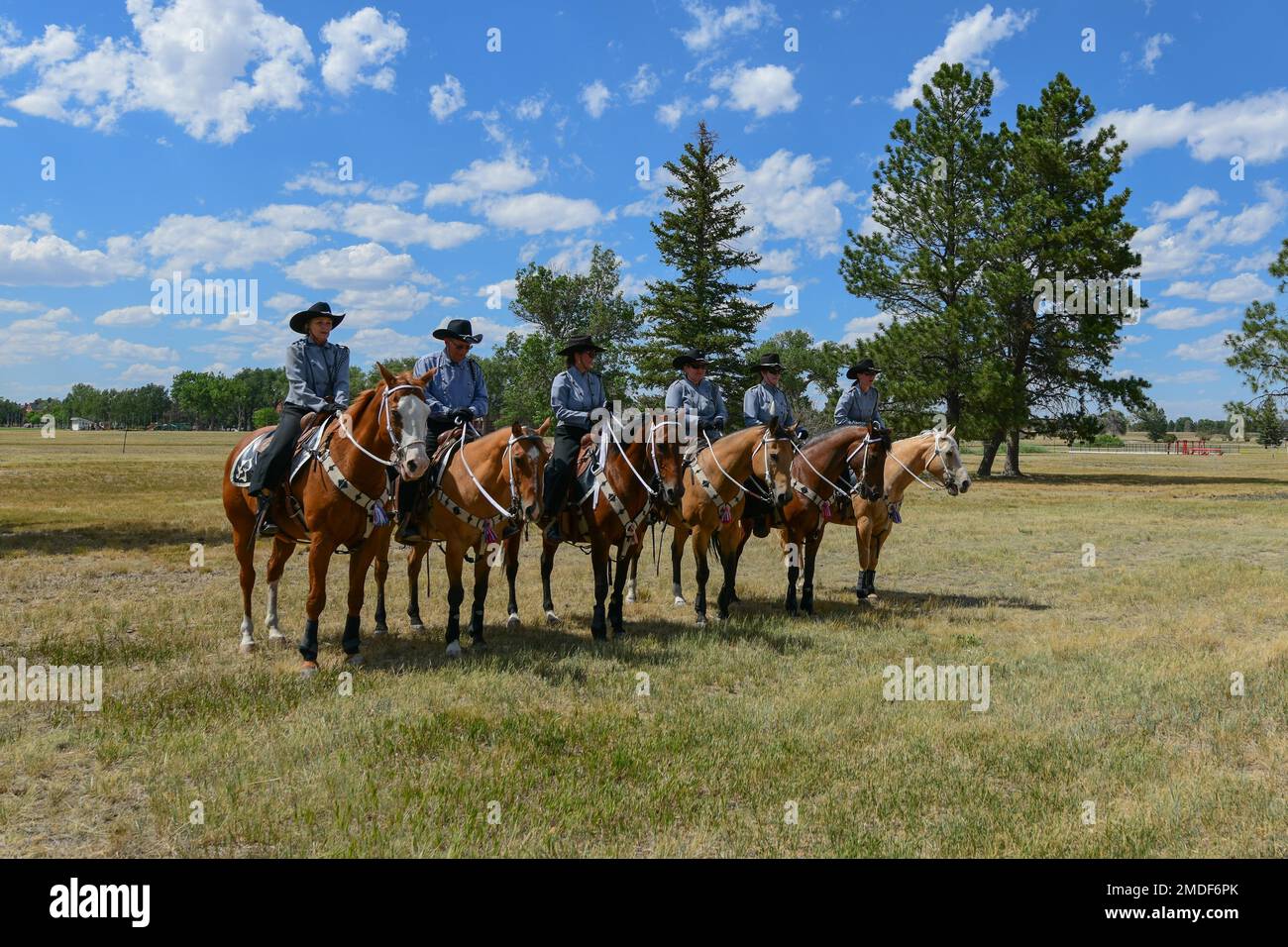 The Trotters Cavalry team prepare to perform a demonstration, July 22 ...