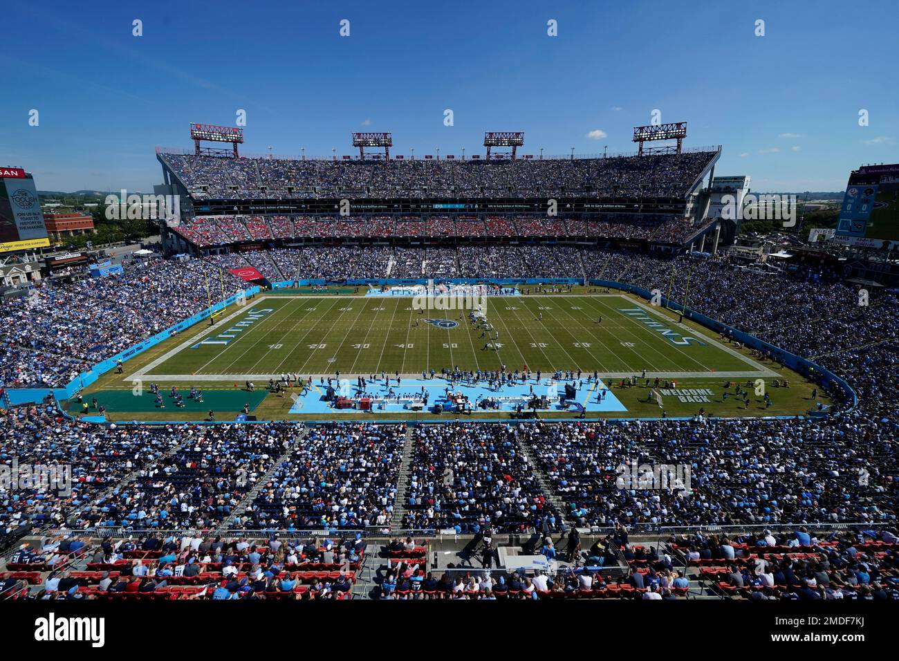 Fans watch the Tennessee Titans and the Indianapolis Colts play in an ...