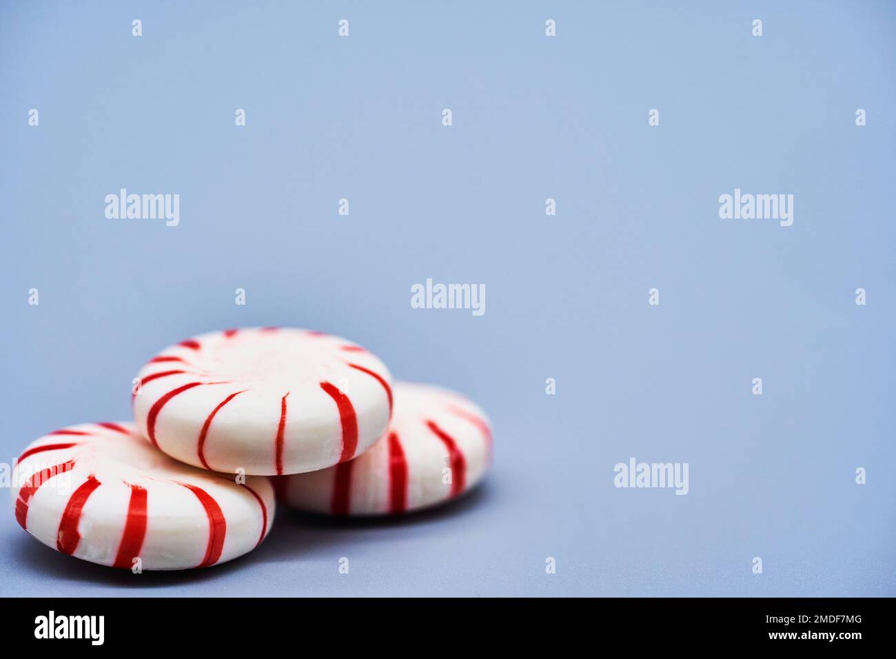 Fresh peppermint candy stacked hard candy light grey background Stock ...