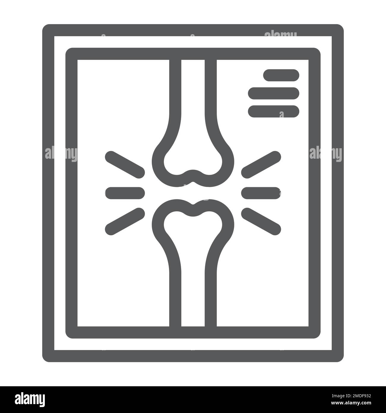 X-ray line icon, medicine and clinical, radiology sign, vector graphics ...