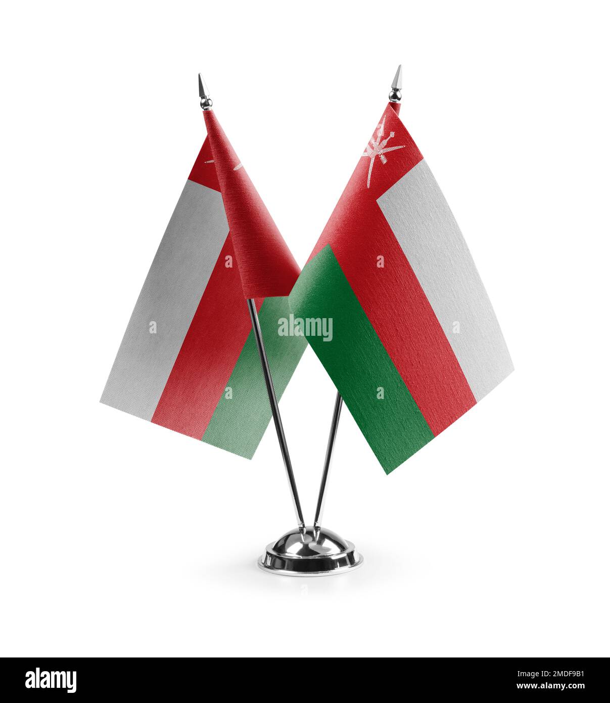 Small national flags of the Oman on a white background Stock Photo - Alamy
