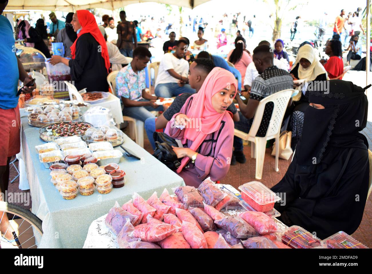 People attend the "Mombasa Food Festival" on the Mama Ngina Waterfront ...