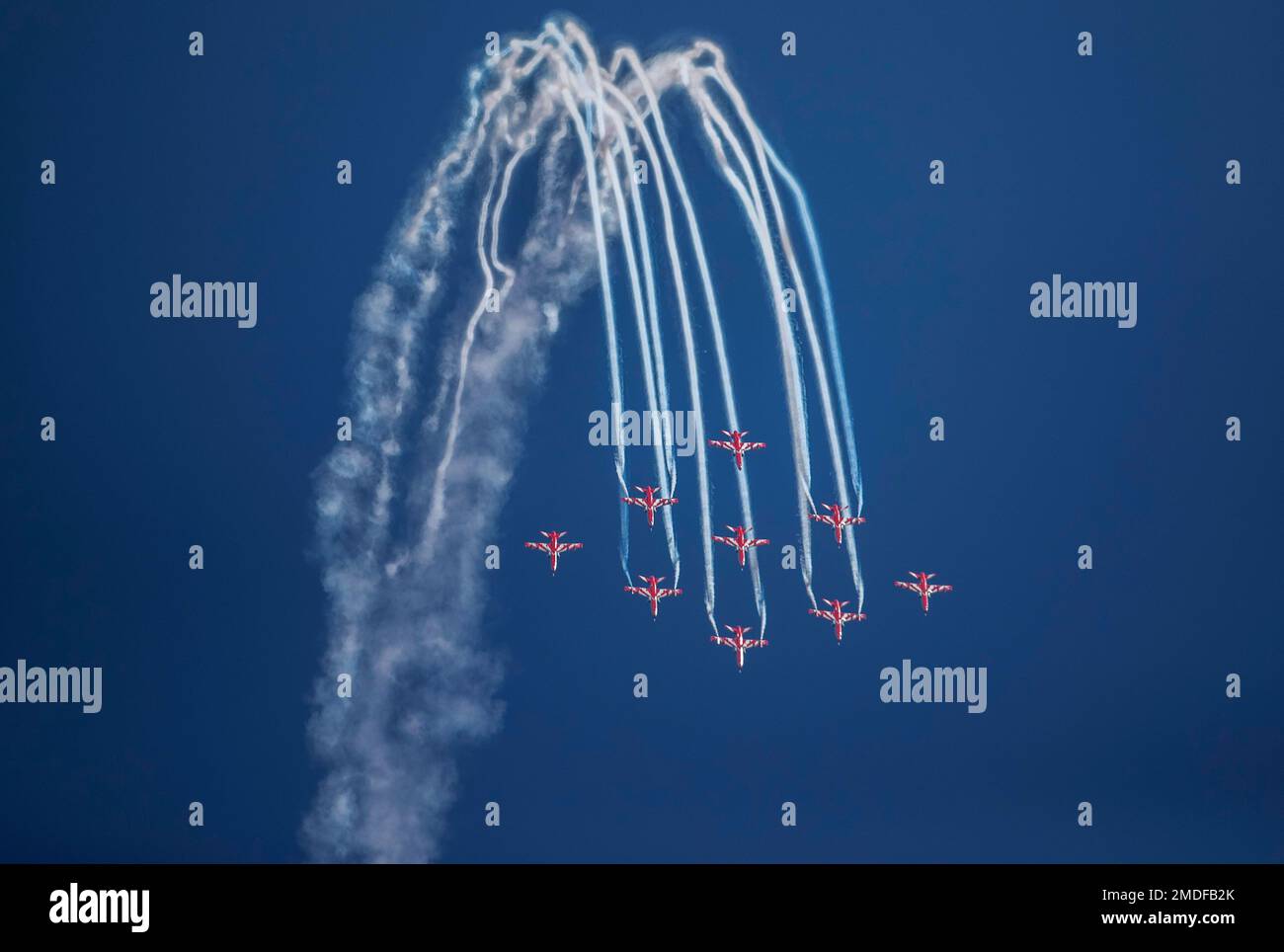 Indian Air Force aircrafts perform during an air show in Srinagar ...