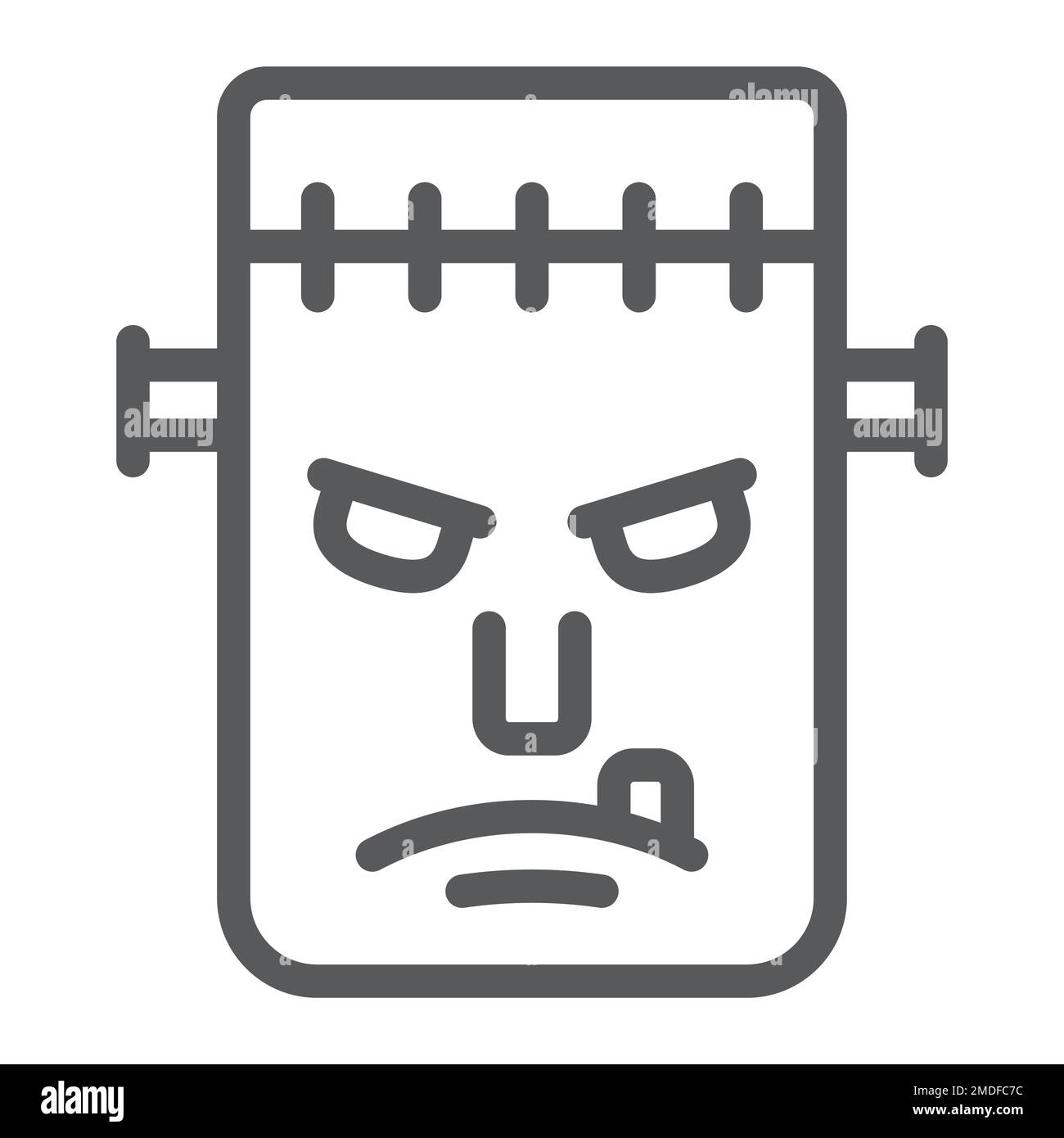 Frankenstein line icon, monster and halloween, zombie sign, vector ...