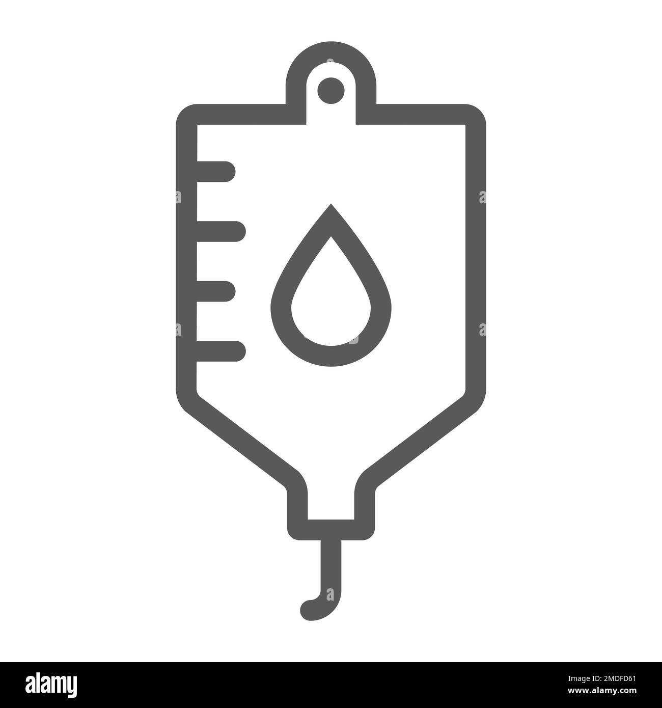 Blood bag line icon, hospital and medicine, iv bag sign, vector ...